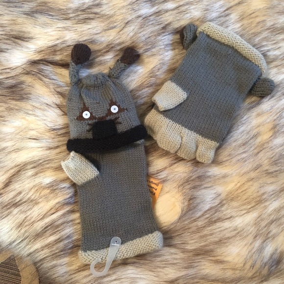 Accessories | Happy Knit Fingerless Puppy Gloves With Flap | Poshmark